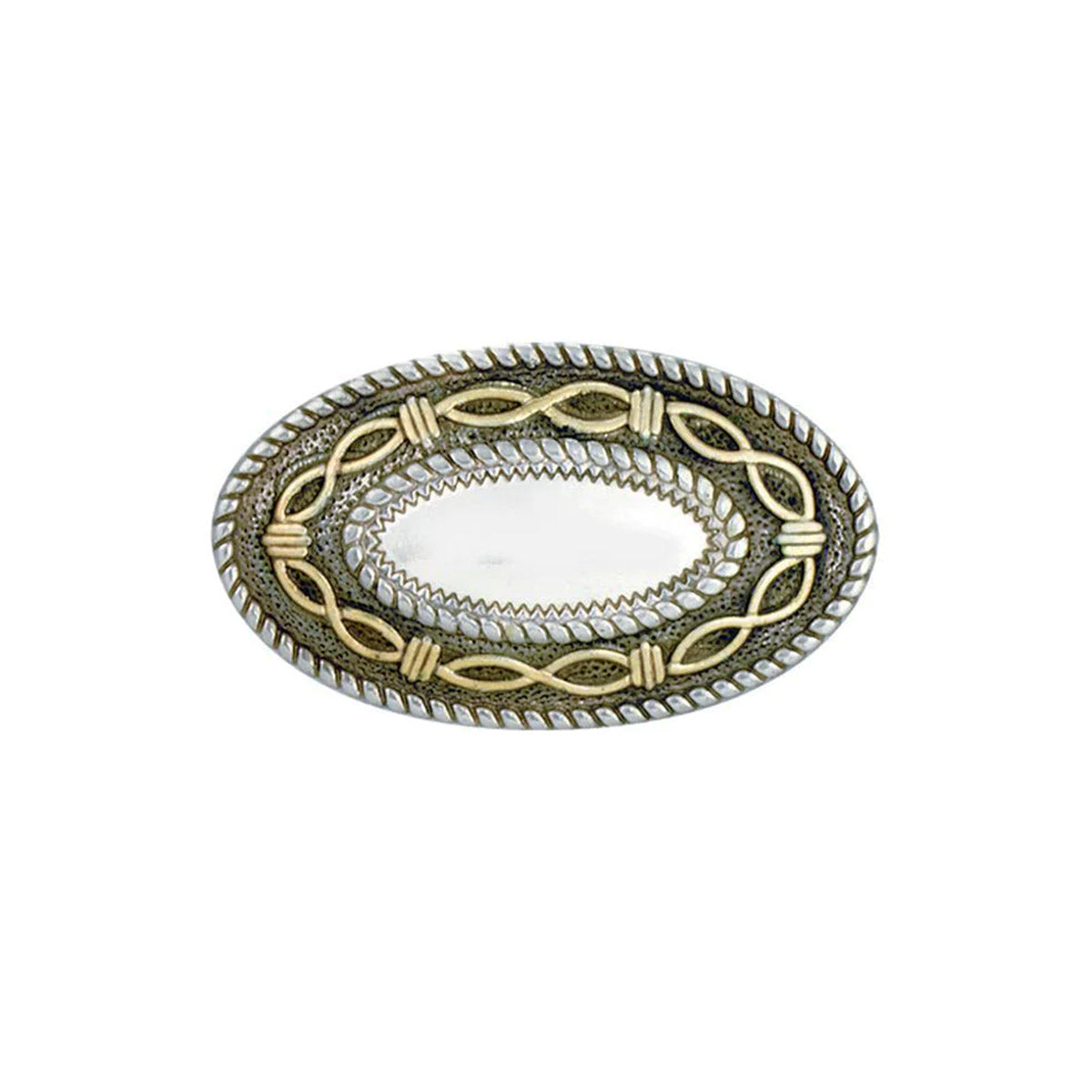 Screw concho ANGEL CROWN oval 38x23mm Old silver | Leather Deco