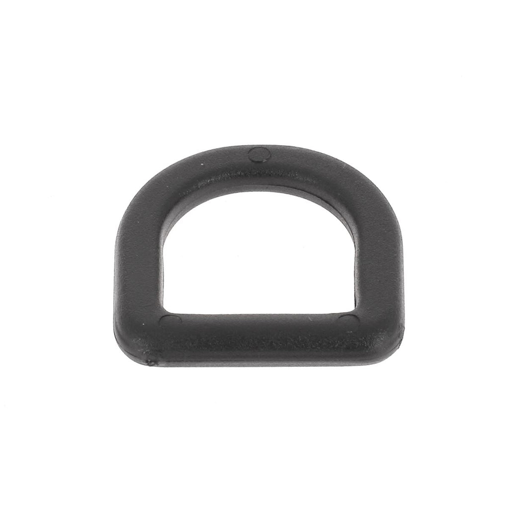 Half-round plastic ring - BLACK | Deco Cuir