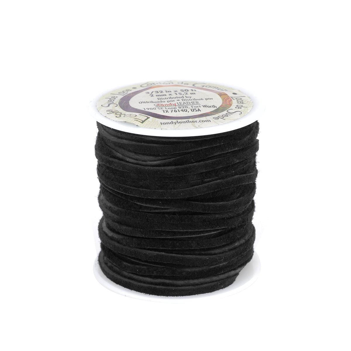 Lacet cuir velours plat noir 15m – Tandy Leather | Deco Cuir