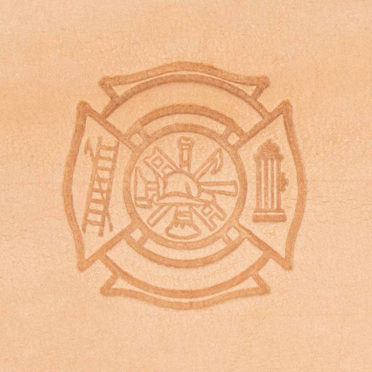 3D Stamp - Firefighter Badge - 8596 | Leather Decor
