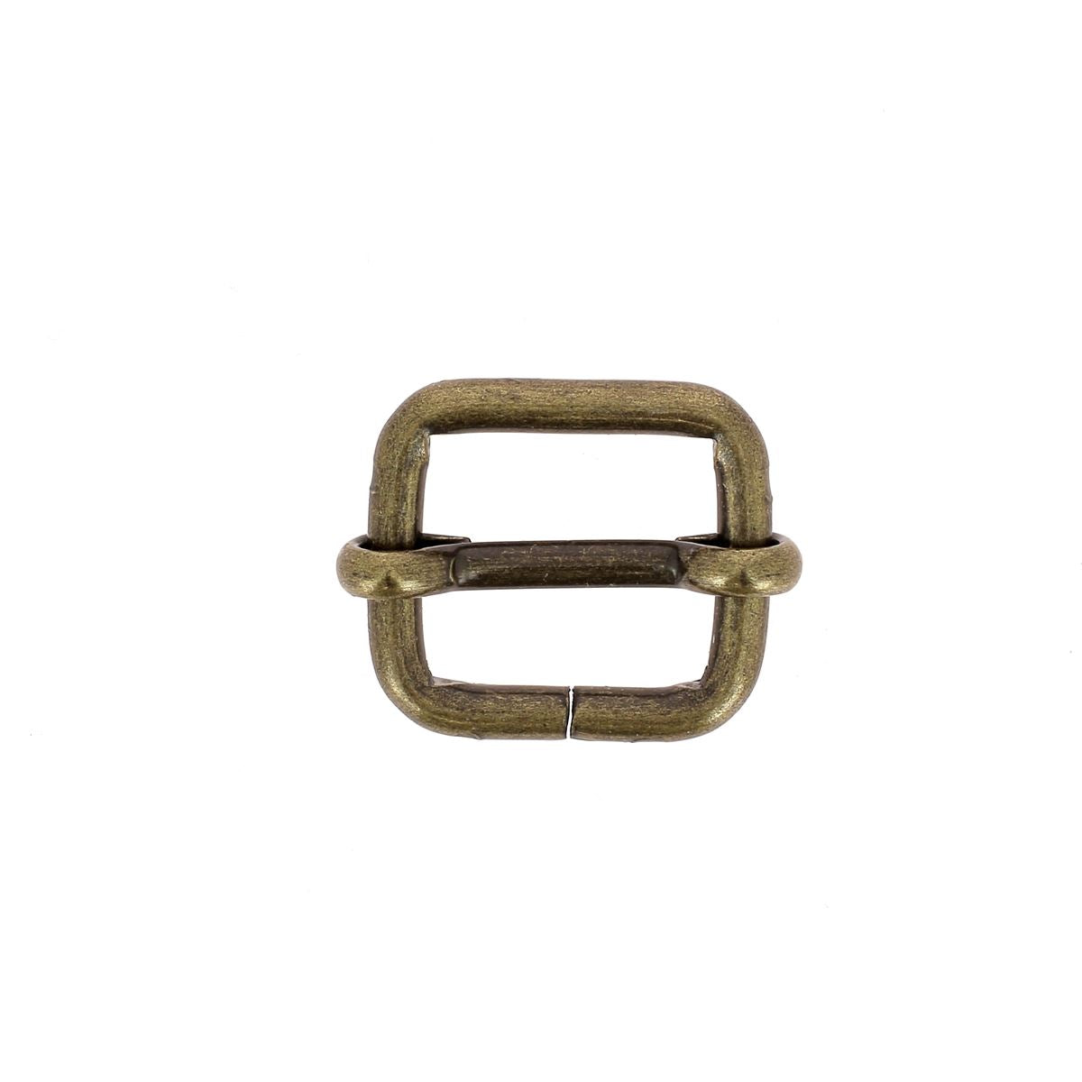 Steel Sliding Buckle - Aged Brass - Thick Wire | Leather Decor