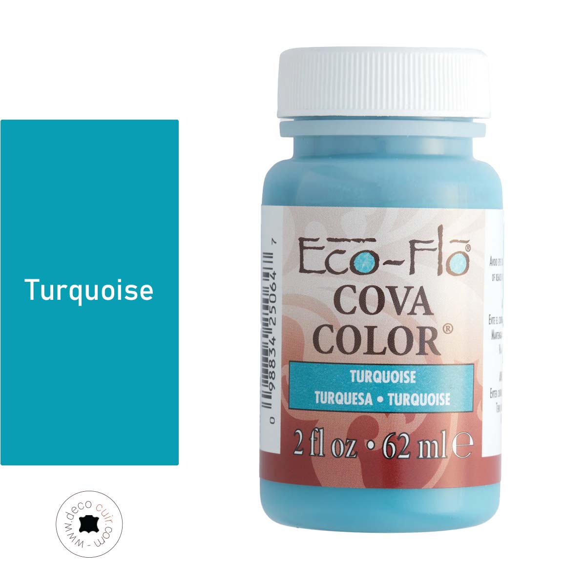 Cova Color Eco-Flo TURQUOISE Acrylic Leather Paint | Deco Cuir