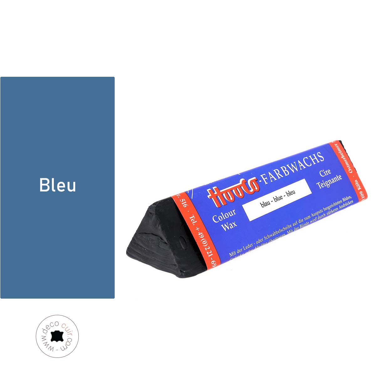 Leather Dyeing Wax - Hooco - BLUE | Deco Cuir