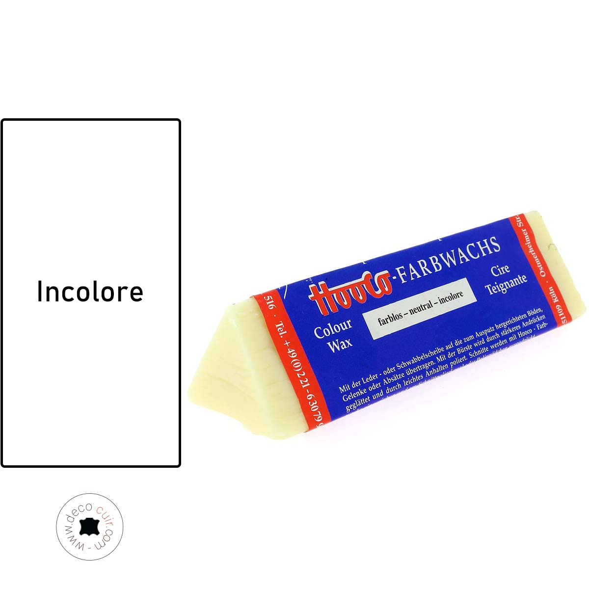 Leather Dyeing Wax - Hooco - COLORLESS | Deco Cuir